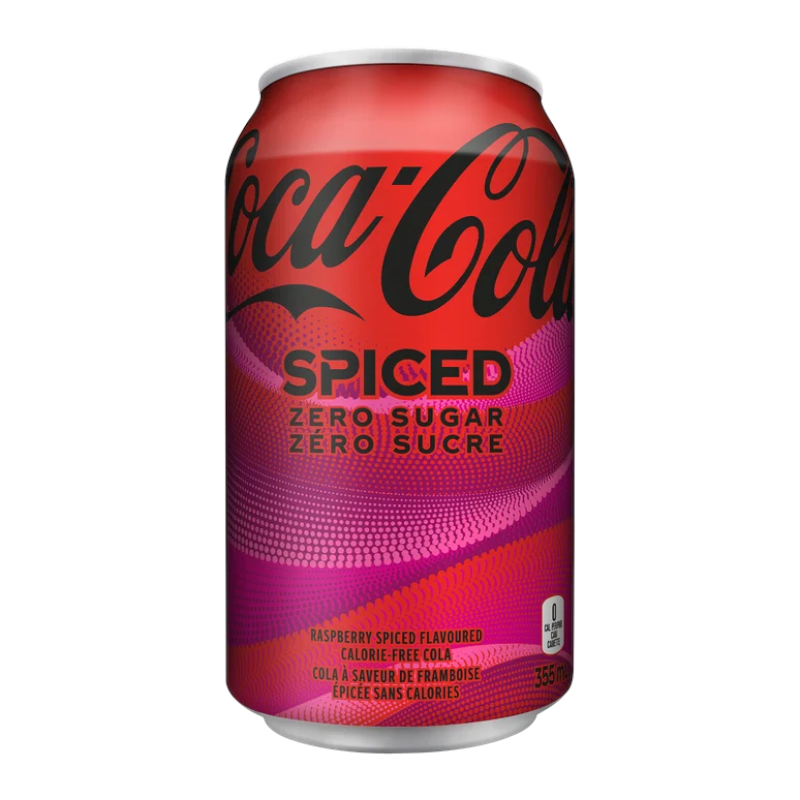 Coca-Cola Raspberry Spiced Zero Sugar – 355ml – American Soda