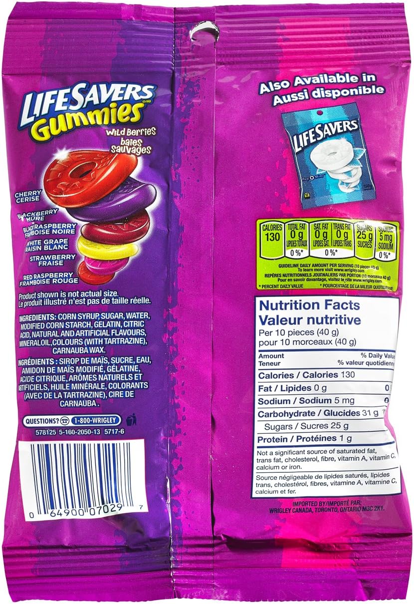 Pack Of 1 Life Savers Wild Berries Gummy Candy, (180g) – American Soda